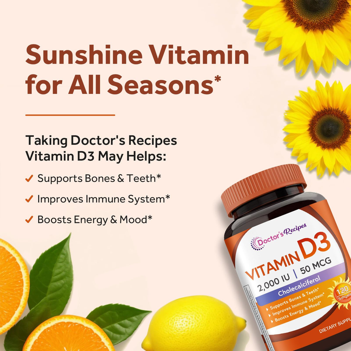 Vitamin D3 support for bone health