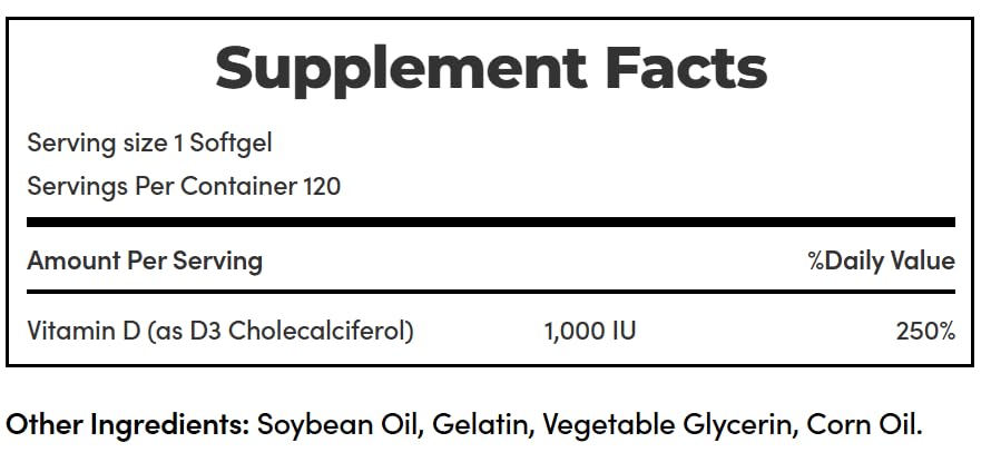 Vitamin D3 supports overall wellness