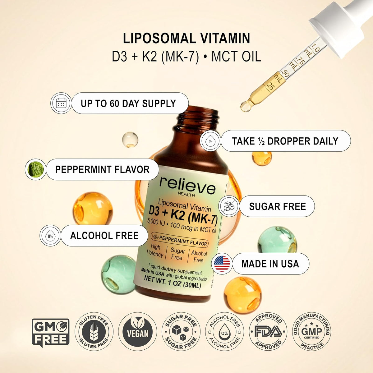 Vitamin D3 with K2 for absorption