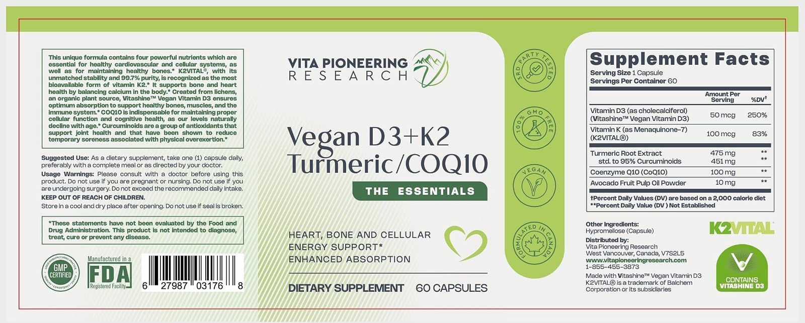 Vitamin D3 with K2 for absorption