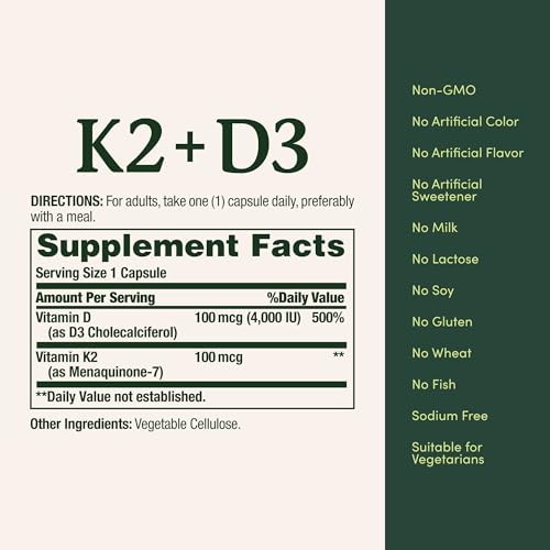 Vitamin D3 with K2 for bone health