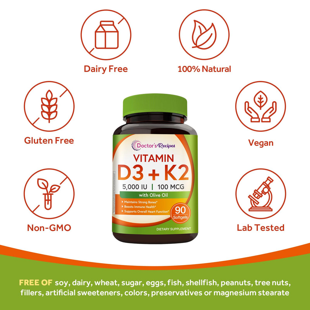 Vitamin D3 with K2 for bone support