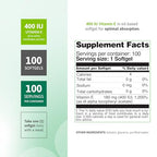 Vitamin E 100 count softgel bottle