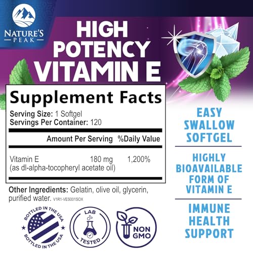 Vitamin E 180 mg antioxidant support