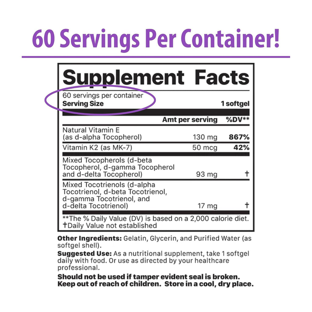 Vitamin E and K2 complex benefits