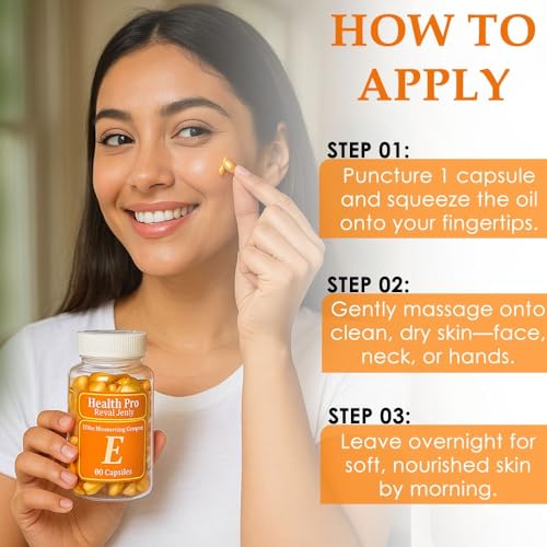Vitamin e capsules for dry skin relief
