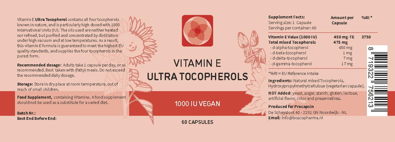 Vitamin E capsules for skin care