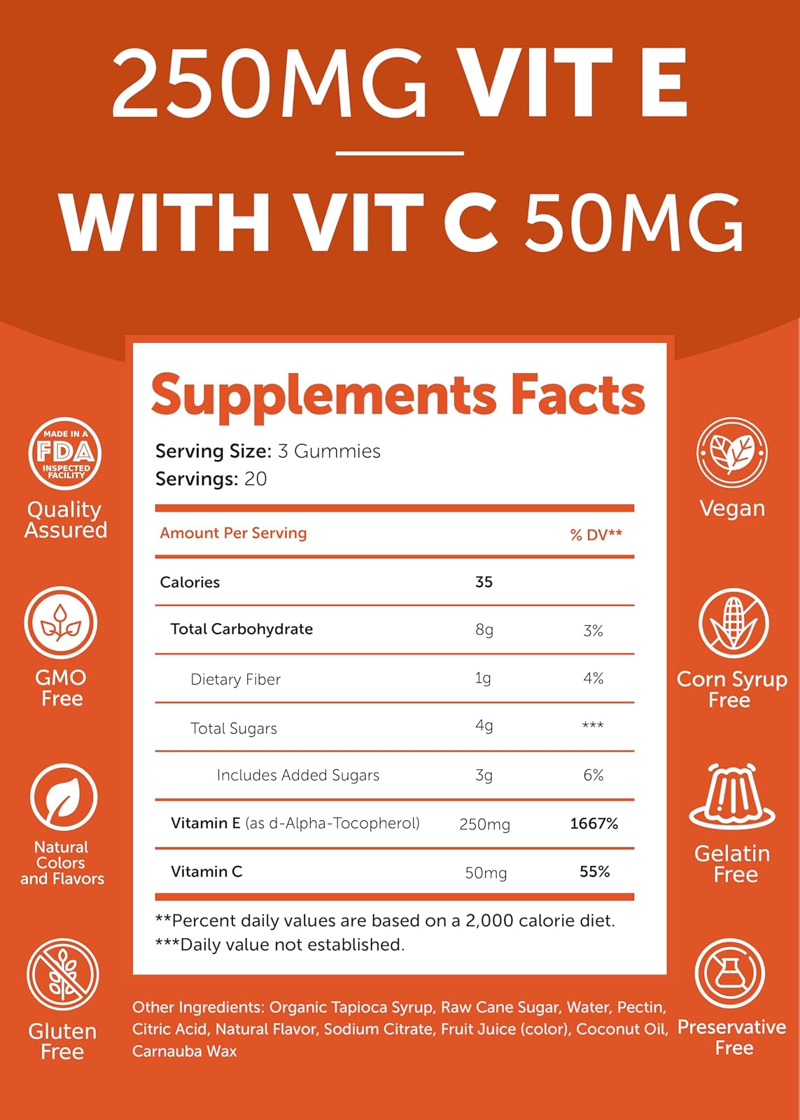 Vitamin E gummies for antioxidant protection