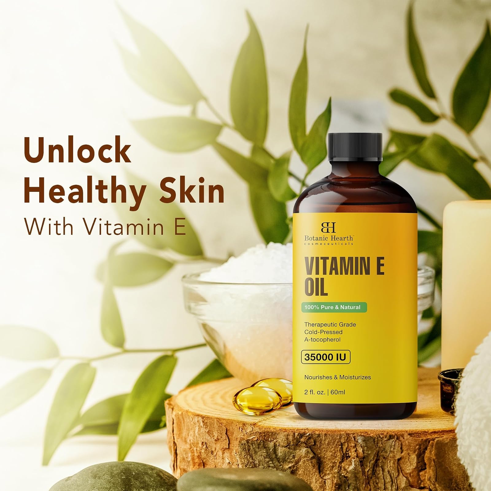 Vitamin E oil for moisturizing skin