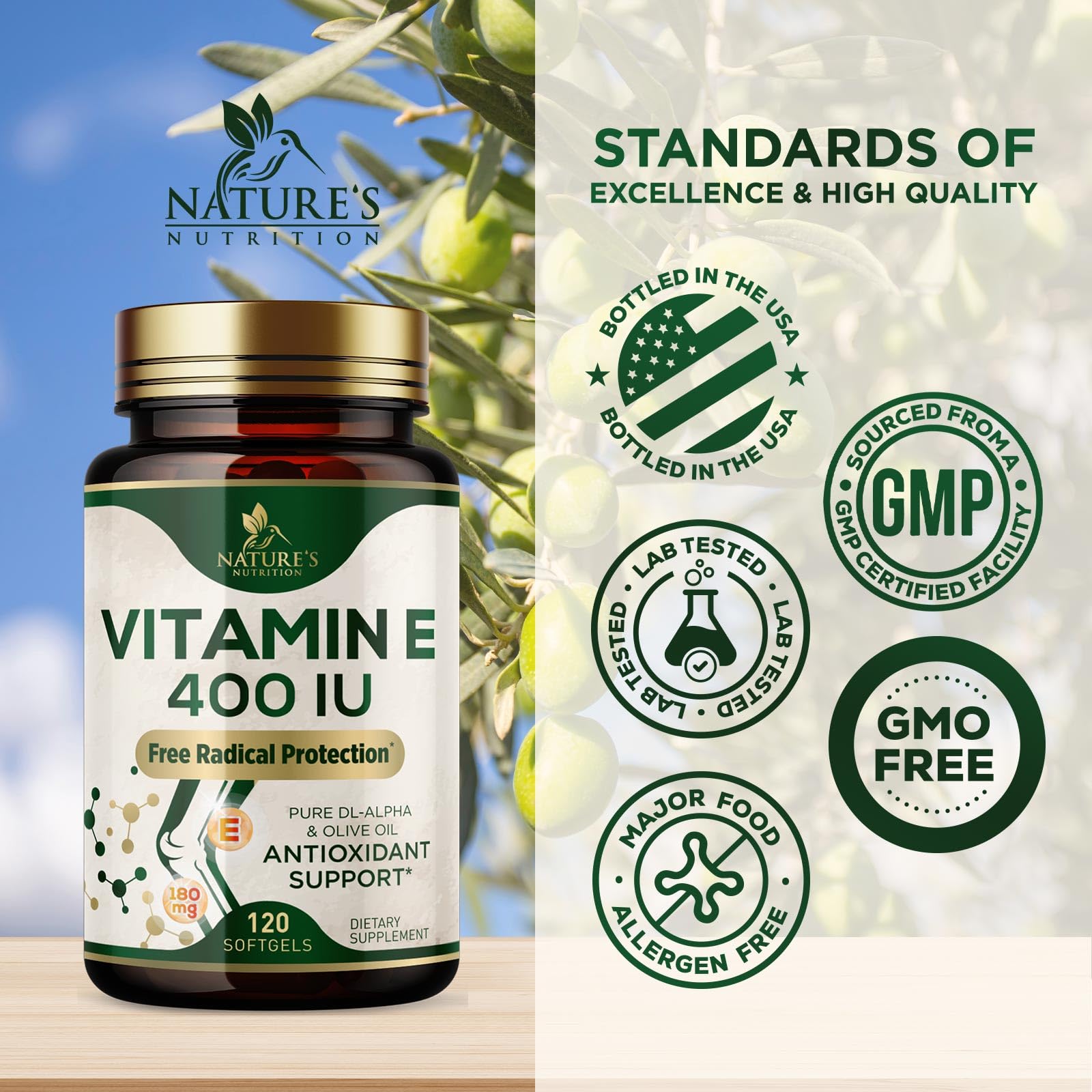 Vitamin E softgels for heart health