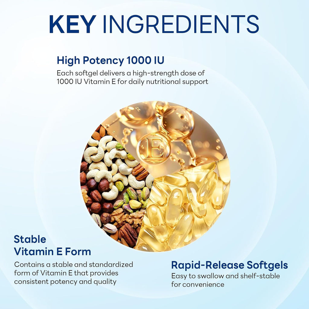 Vitamin E softgels for immune health