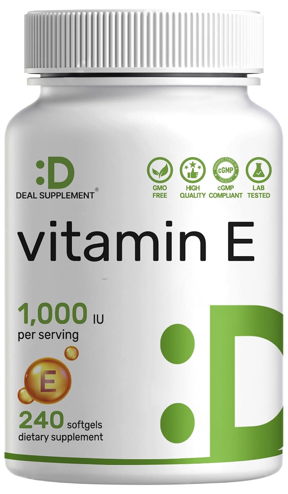 Vitamin E softgels for skin health