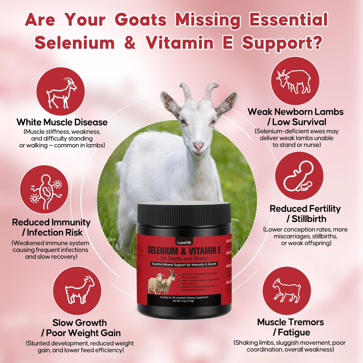 Vitamin E supplement for livestock