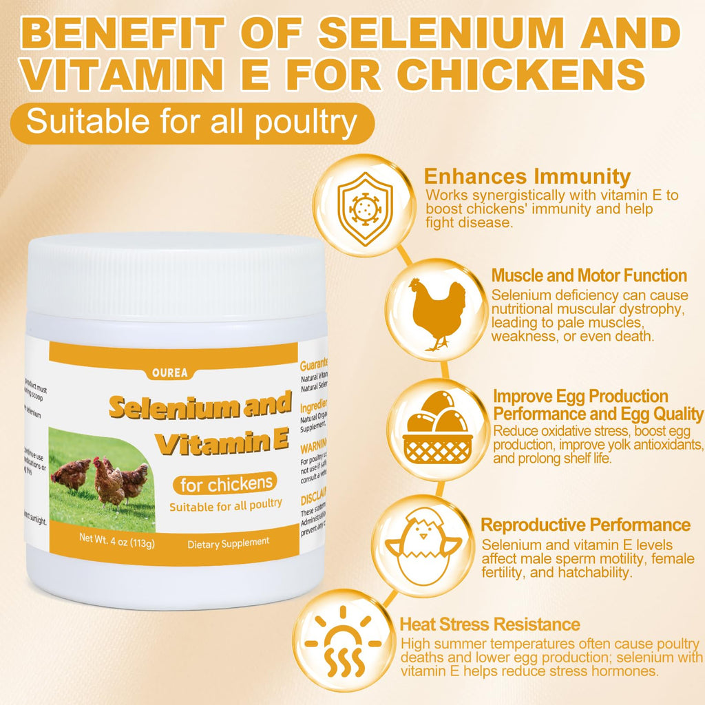 Vitamin E supplement for poultry health