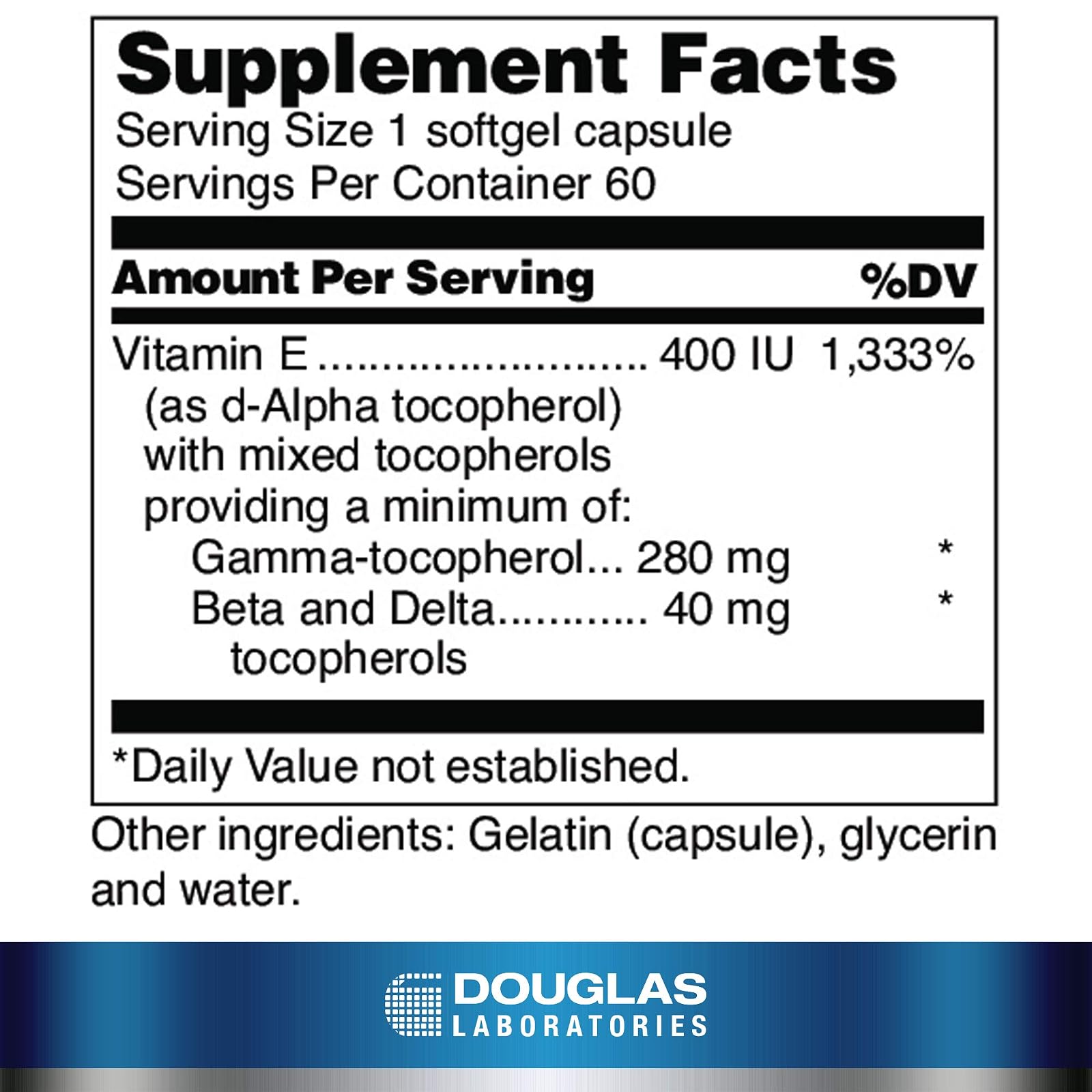 Vitamin E supplement for skin health