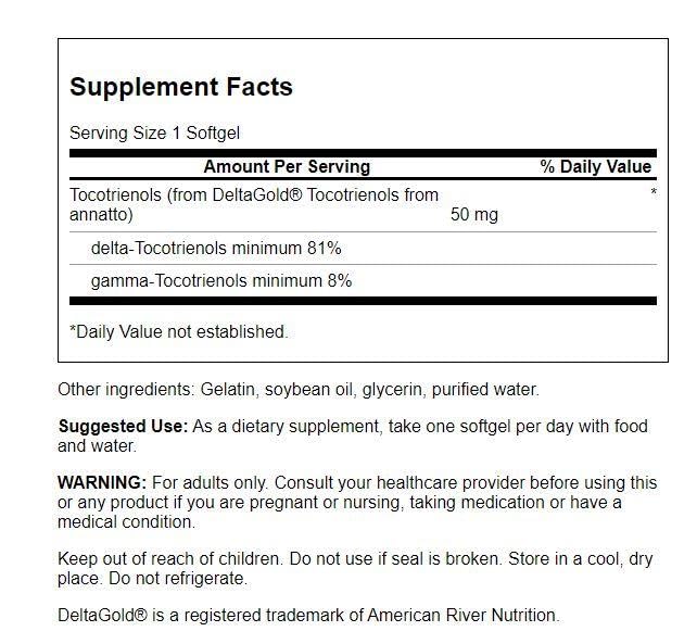 Vitamin E tocotrienols for antioxidant support