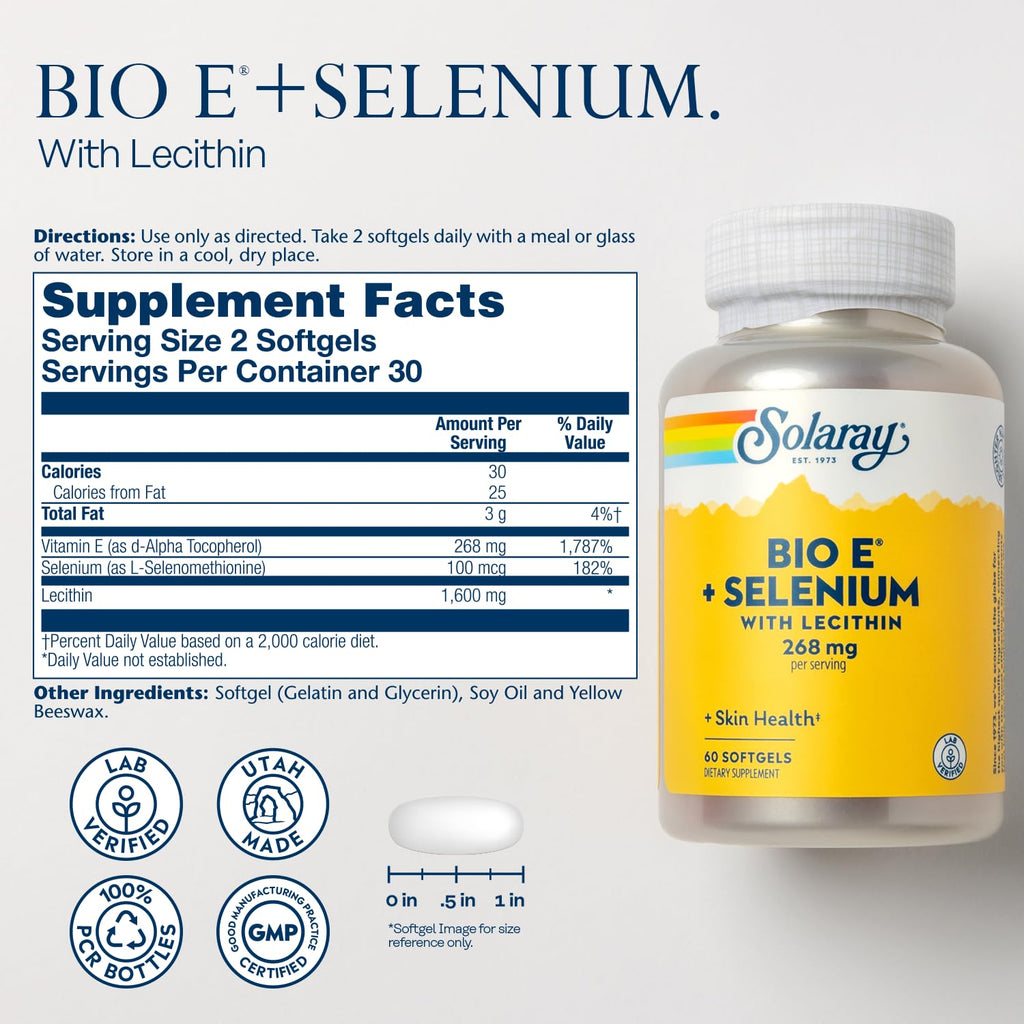Vitamin E with selenium antioxidant support