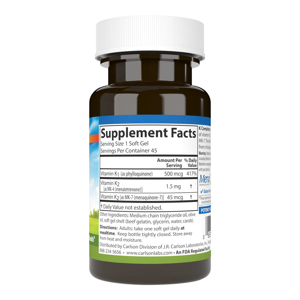 vitamin K-1 and K2 softgels