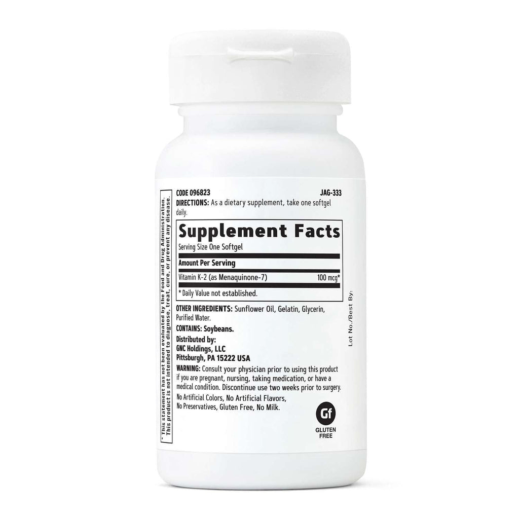 Vitamin K-2 100 mcg supports heart function