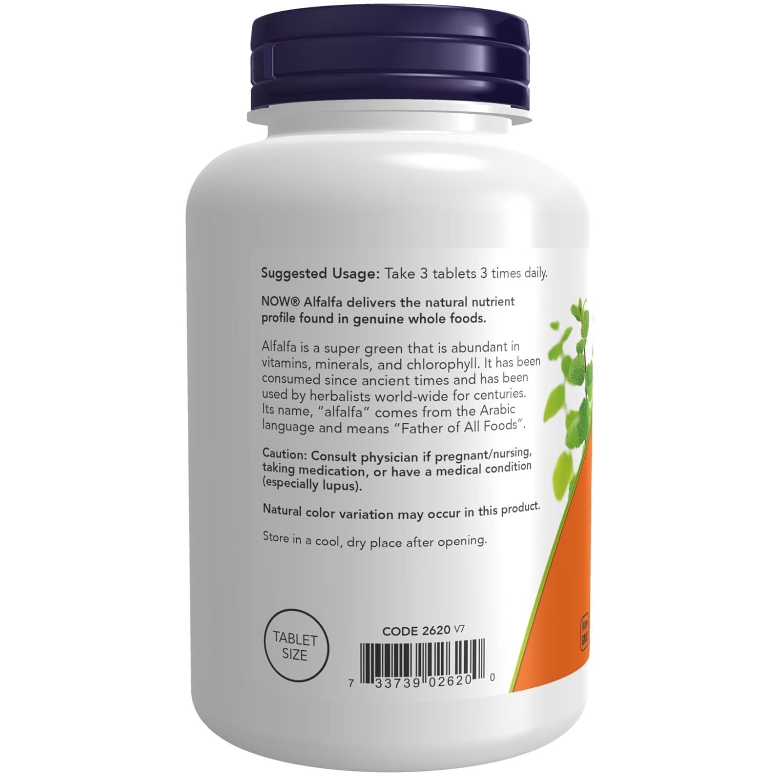 Vitamin K source from Alfalfa tablets