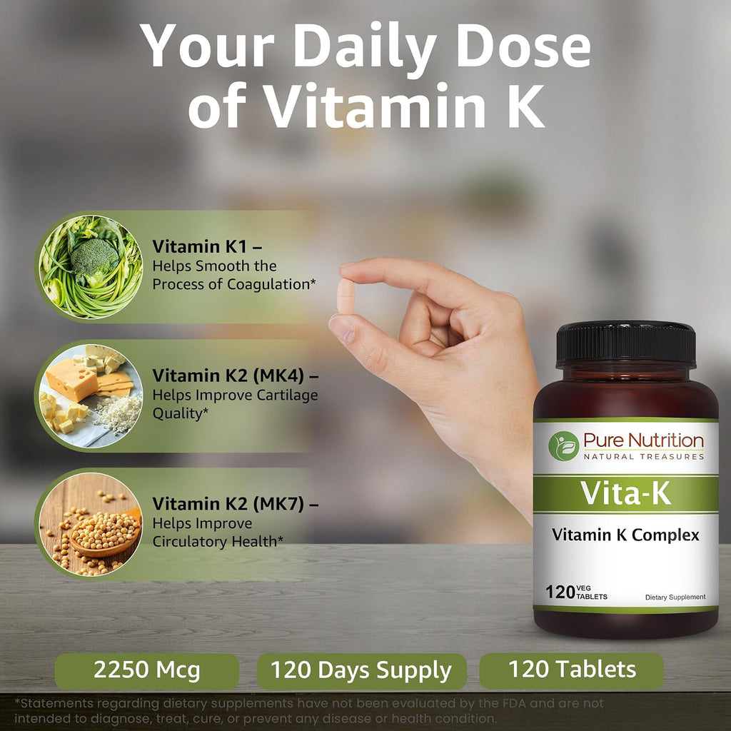 Vitamin K tablets for overall wellness