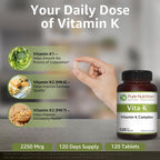 Vitamin K tablets for overall wellness