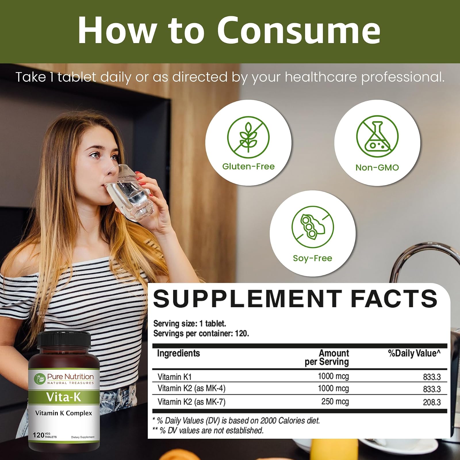 Vitamin K1 and K2 for healthy skin