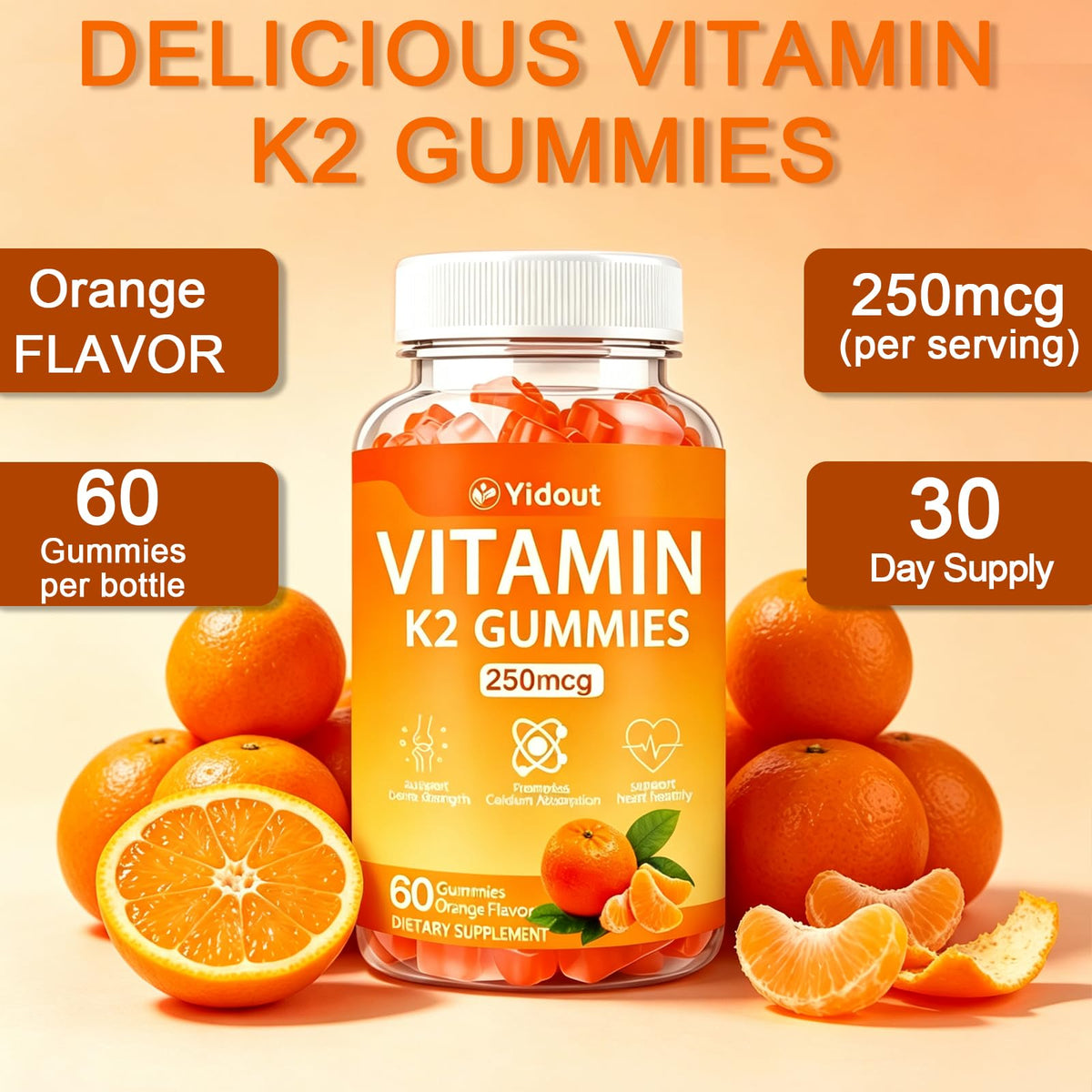 Vitamin K2 gummies for healthy skin