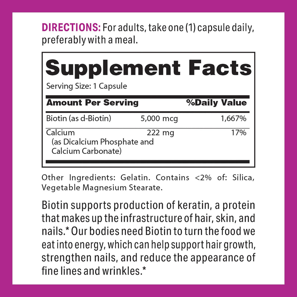 Vitamin World biotin for strong nails