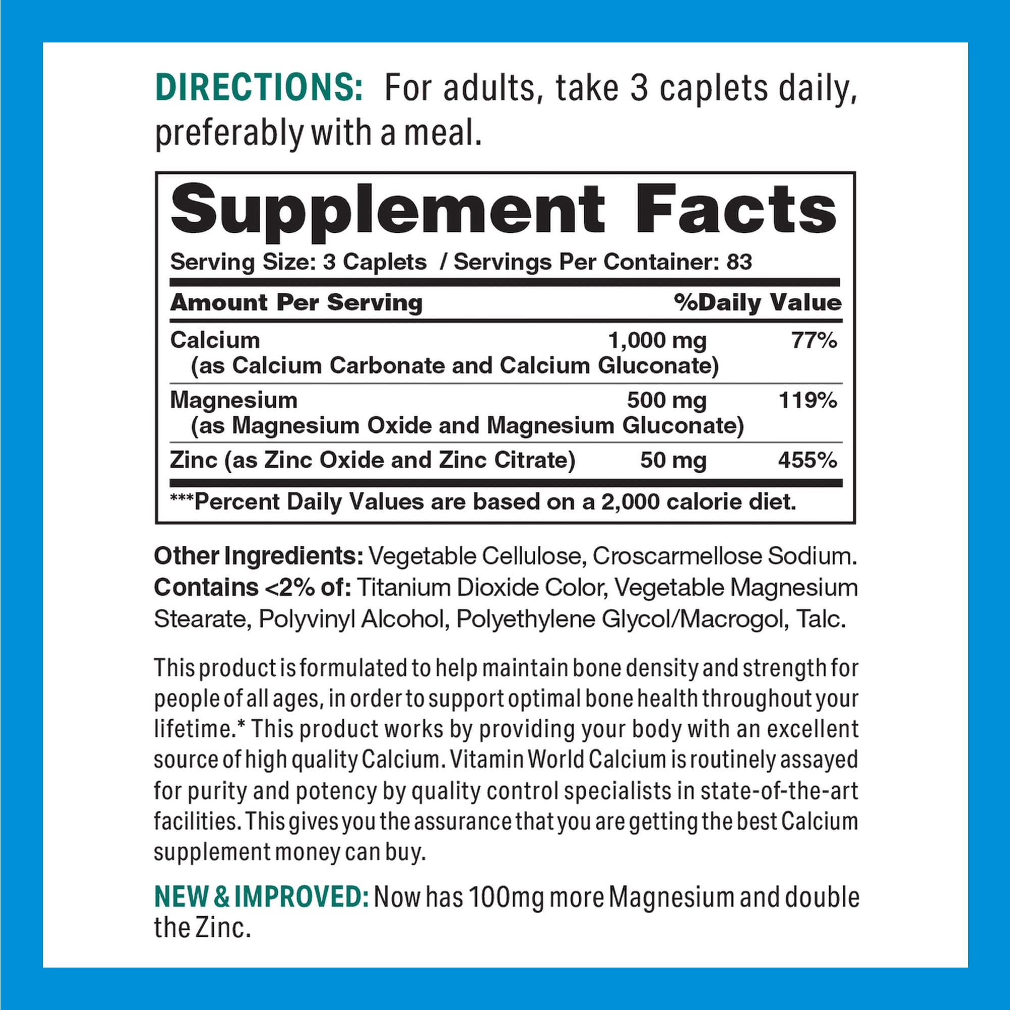 Vitamin World calcium for strong bones
