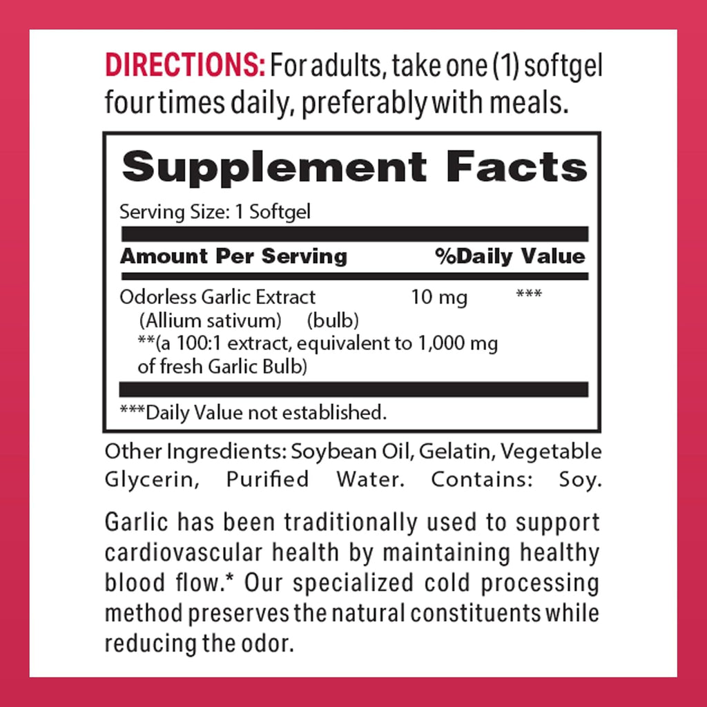 Vitamin World garlic supplement benefits