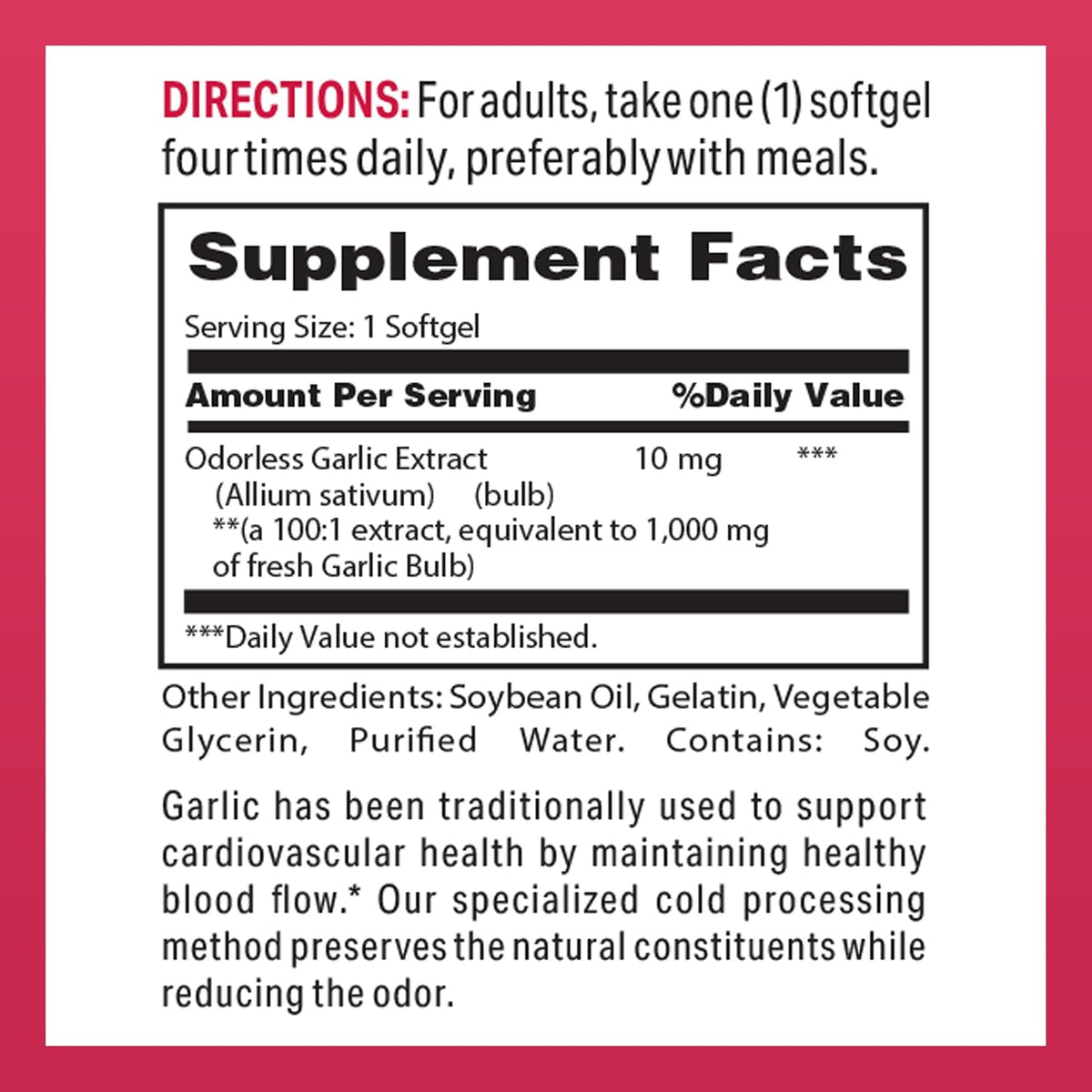 Vitamin World garlic supplement benefits