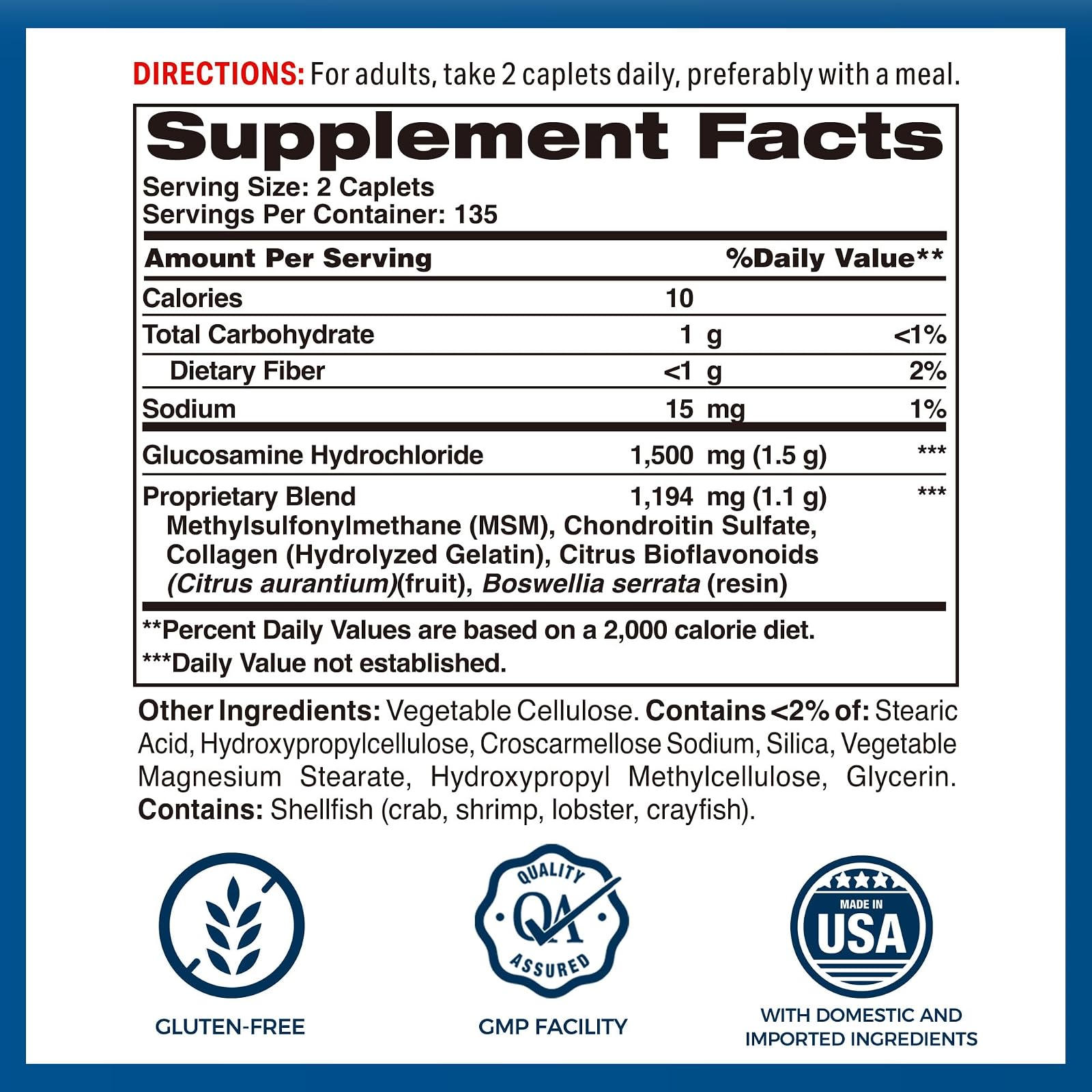 Vitamin World glucosamine tablets