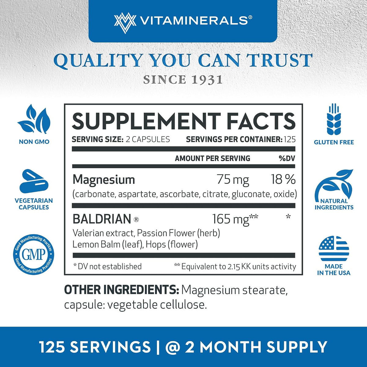 Vitaminerals Baldrian herbal stress relief