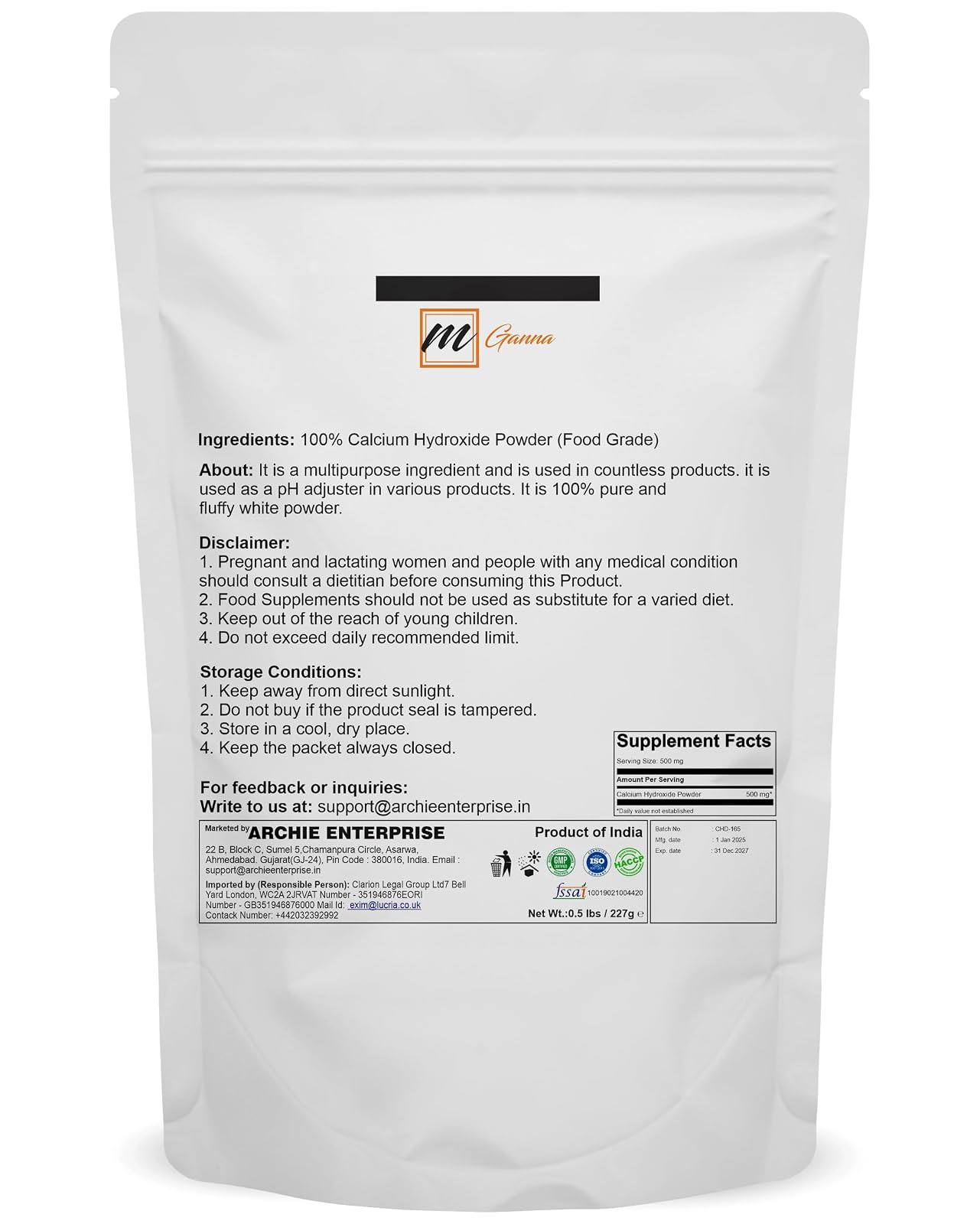 VitaminEsentials calcium powder for cosmetics