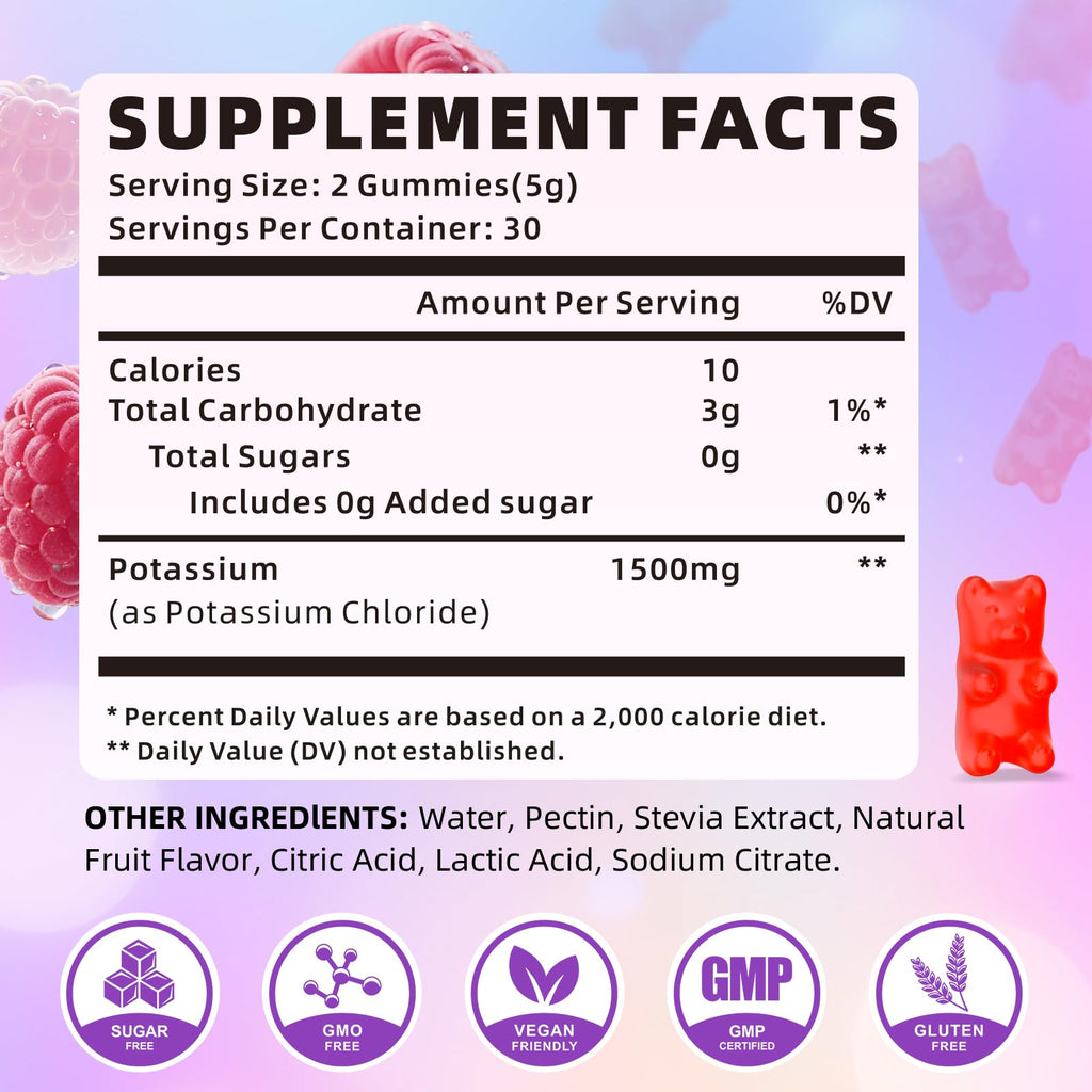 VitaminEsentials potassium gummies 600 mg