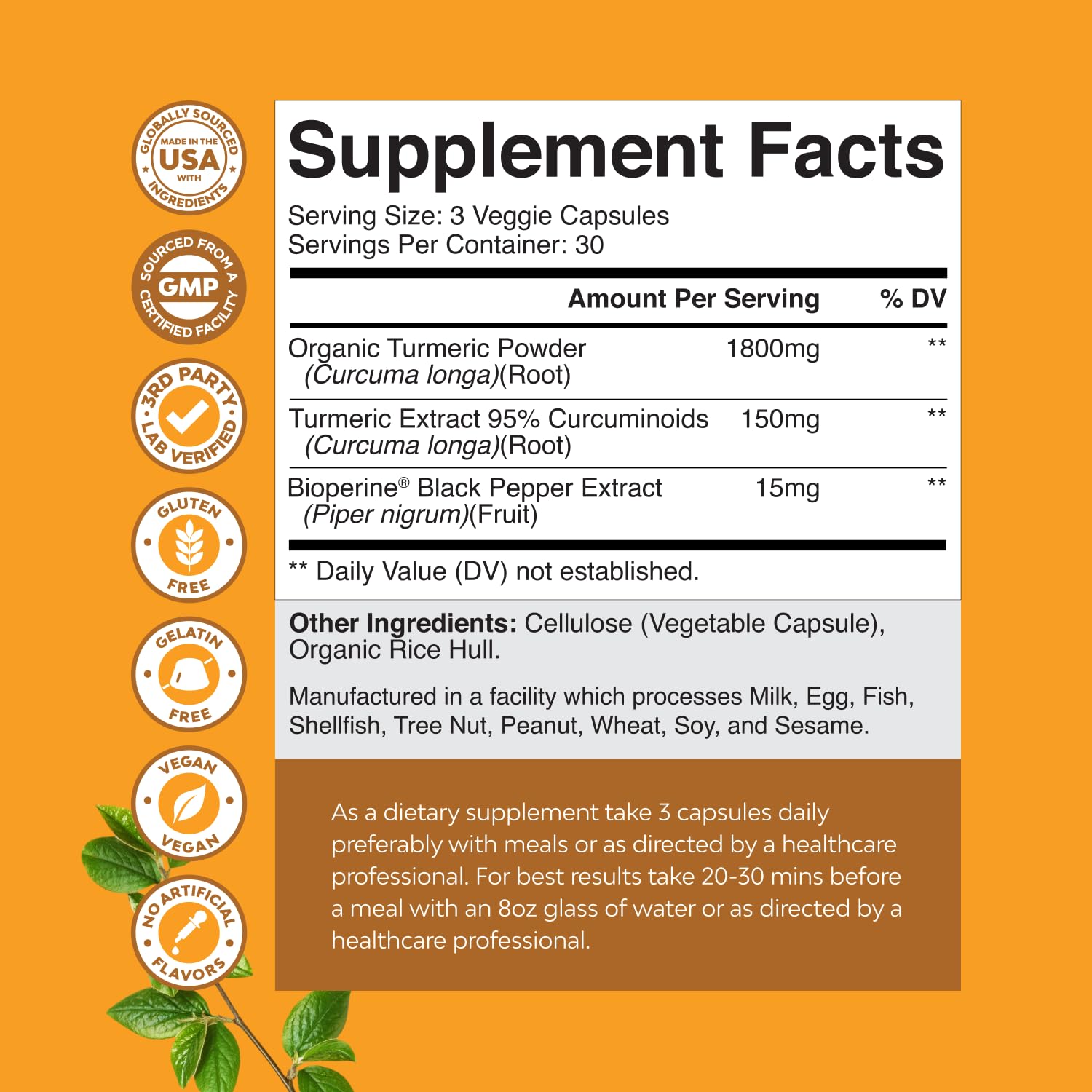 VitaminEssentials turmeric curcumin supplement