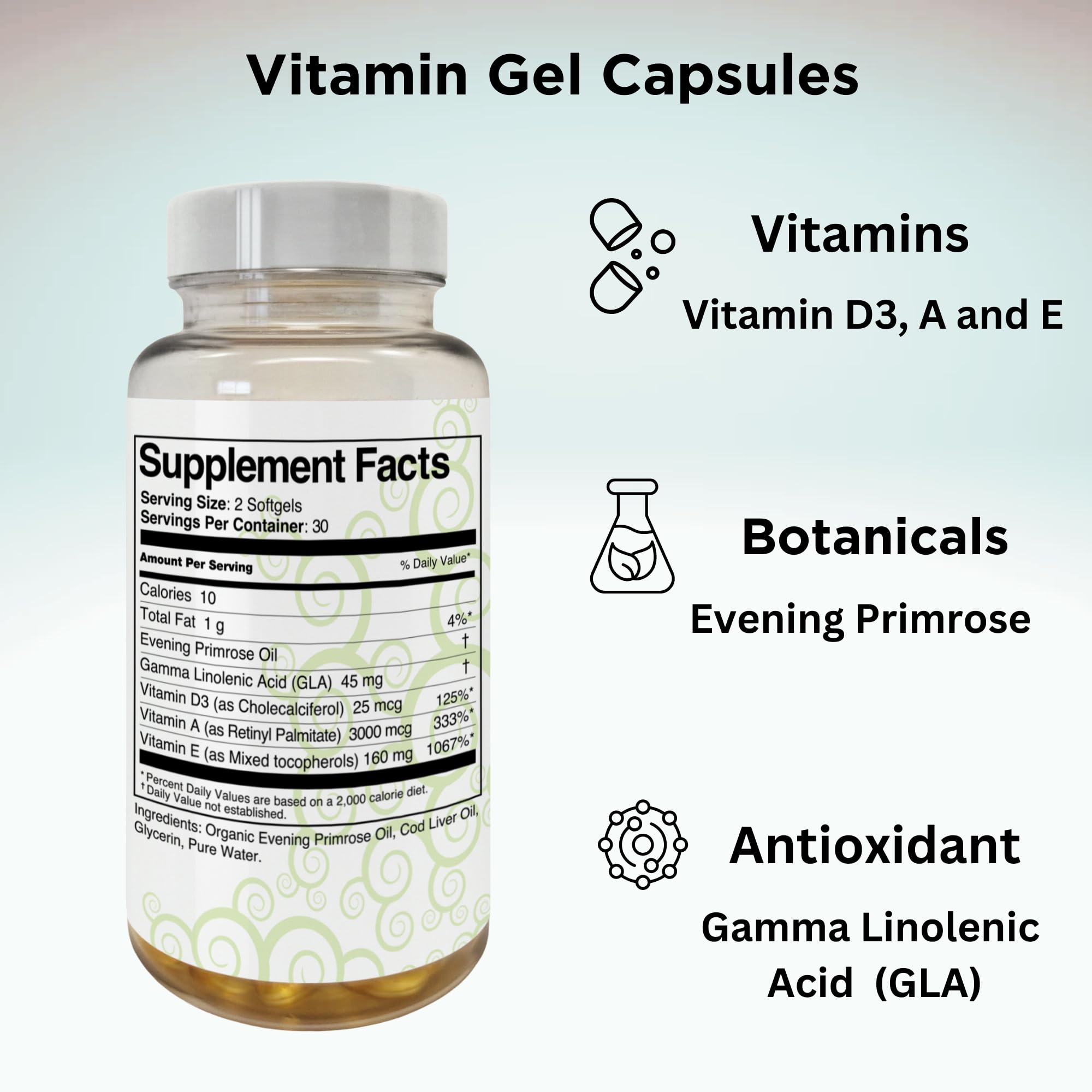 vitamins A D3 E for skin health