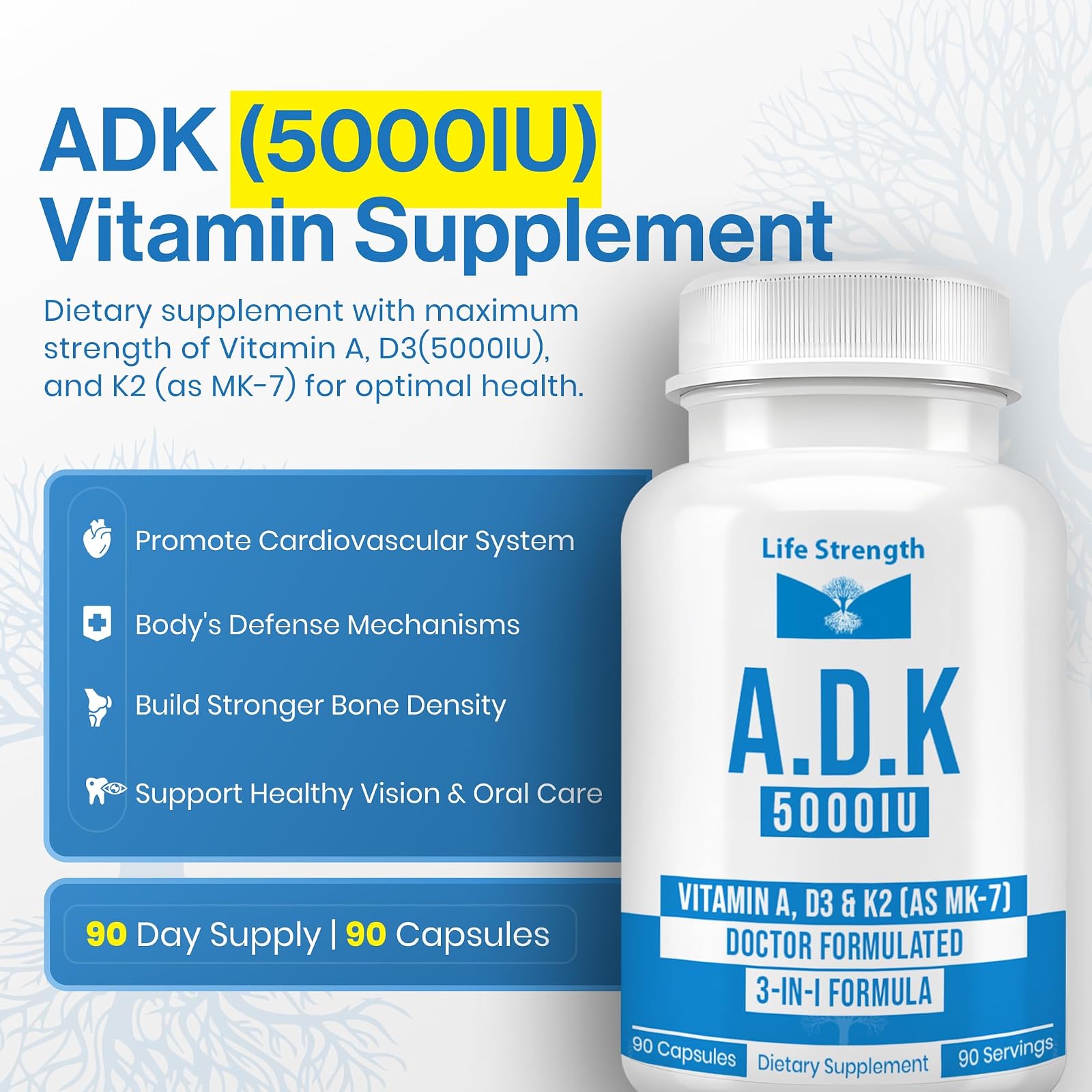 Vitamins A1 D3 K2 for bone health