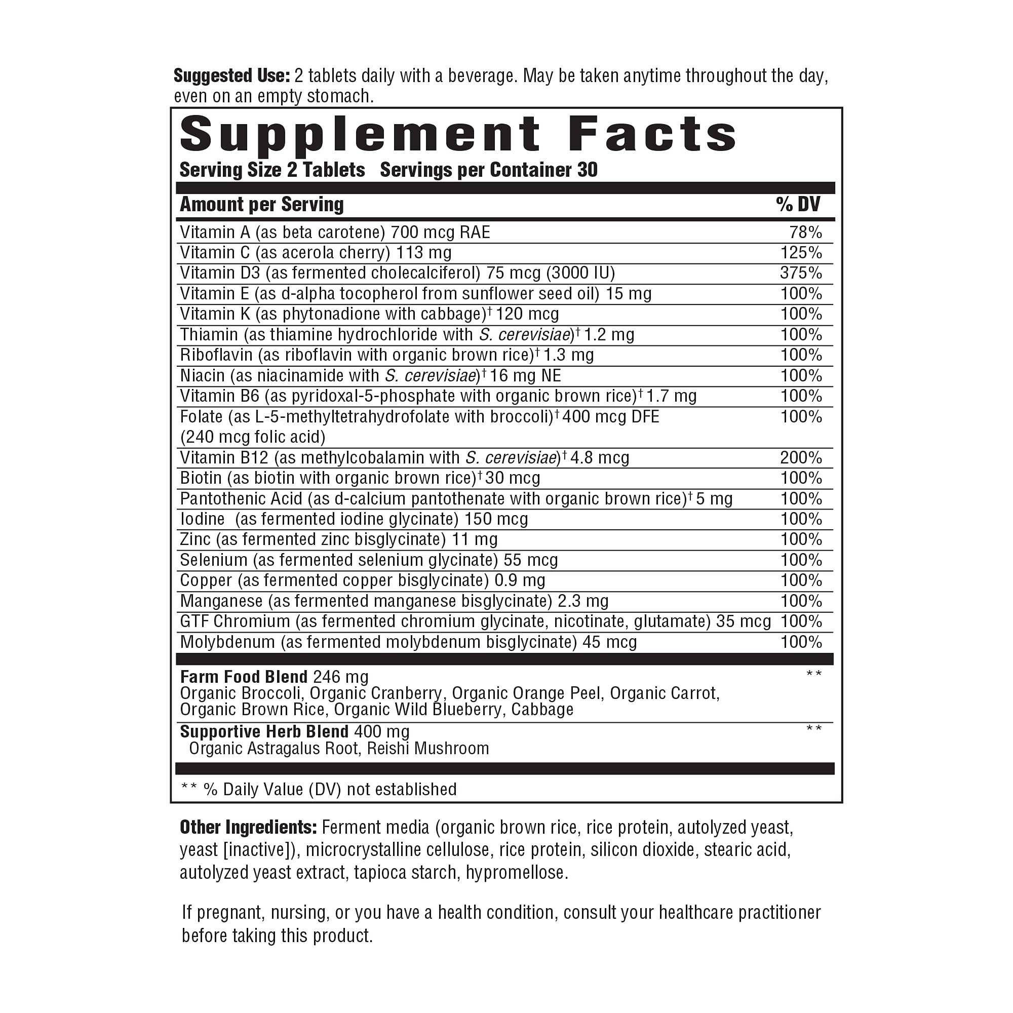 Vitamins and minerals for daily vitality