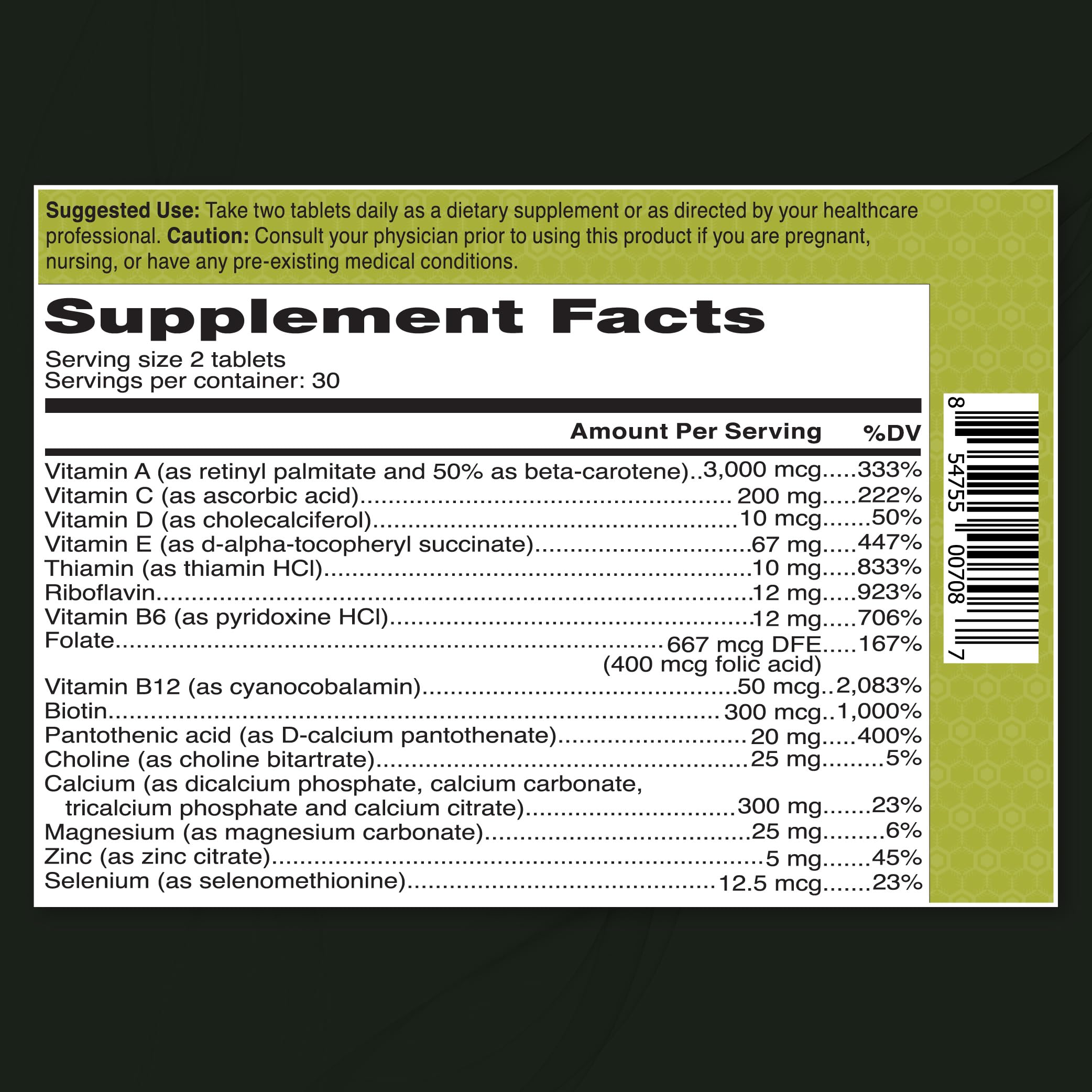 Vitamins and minerals for immune support