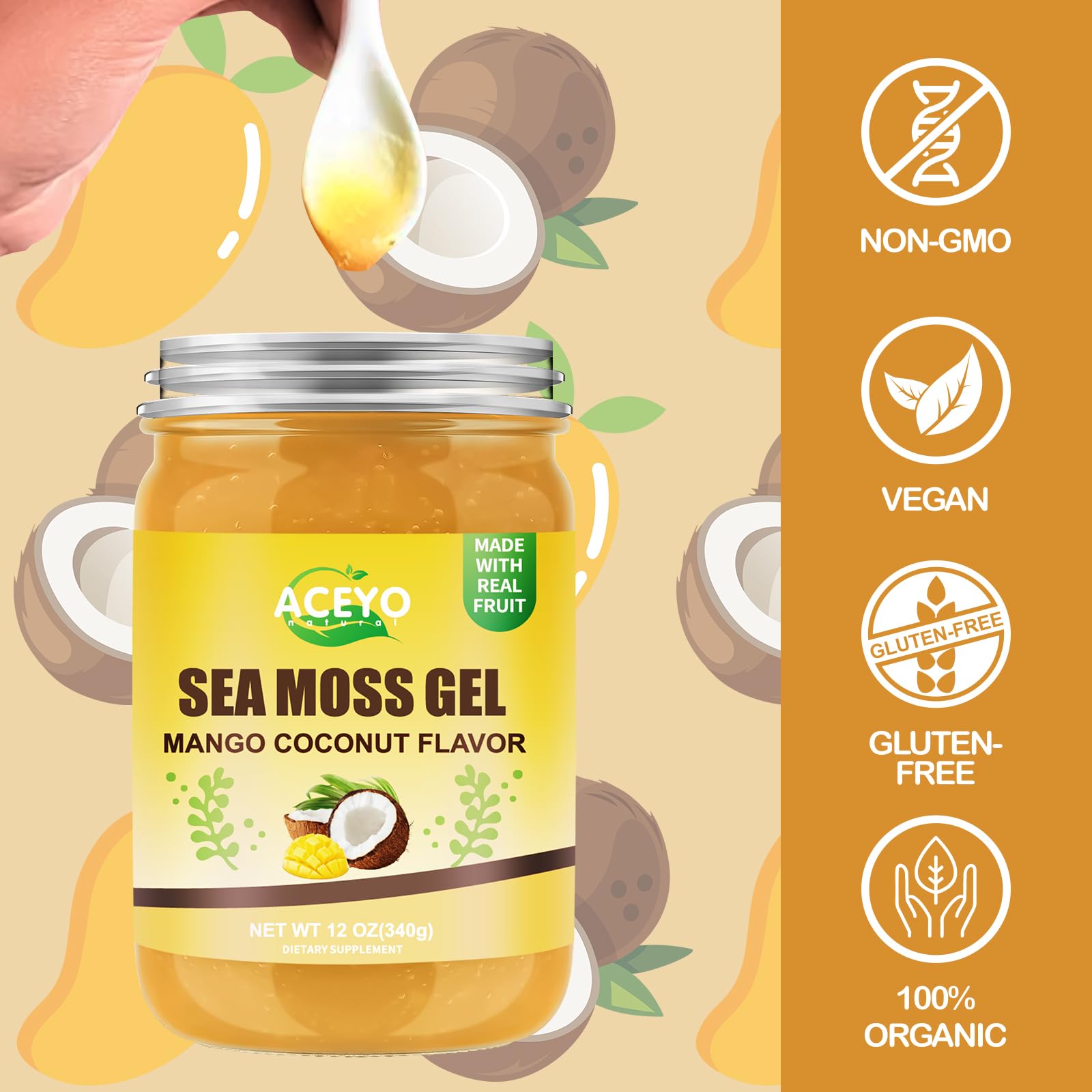 Vitamins and minerals in sea moss gel