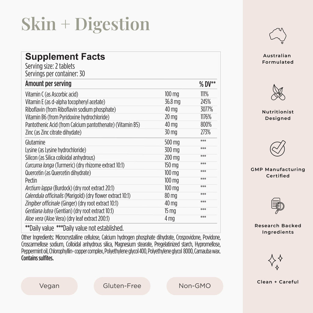 Vitamins for clear skin and digestion