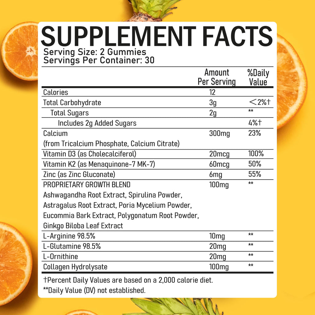 Vitamins for height increase in teens