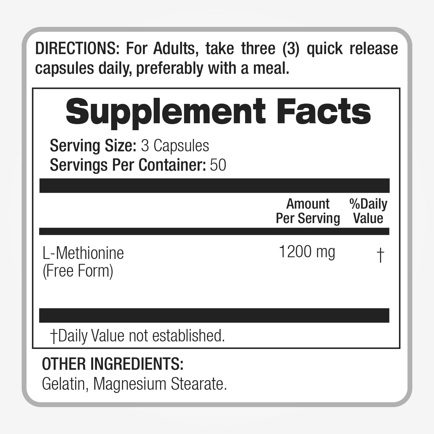 Vitamins for improved health L-Methionine