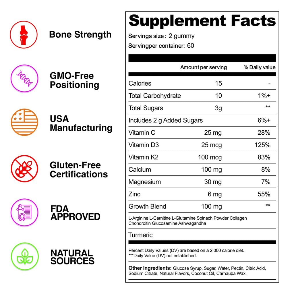 Vitamins for kids' growth support