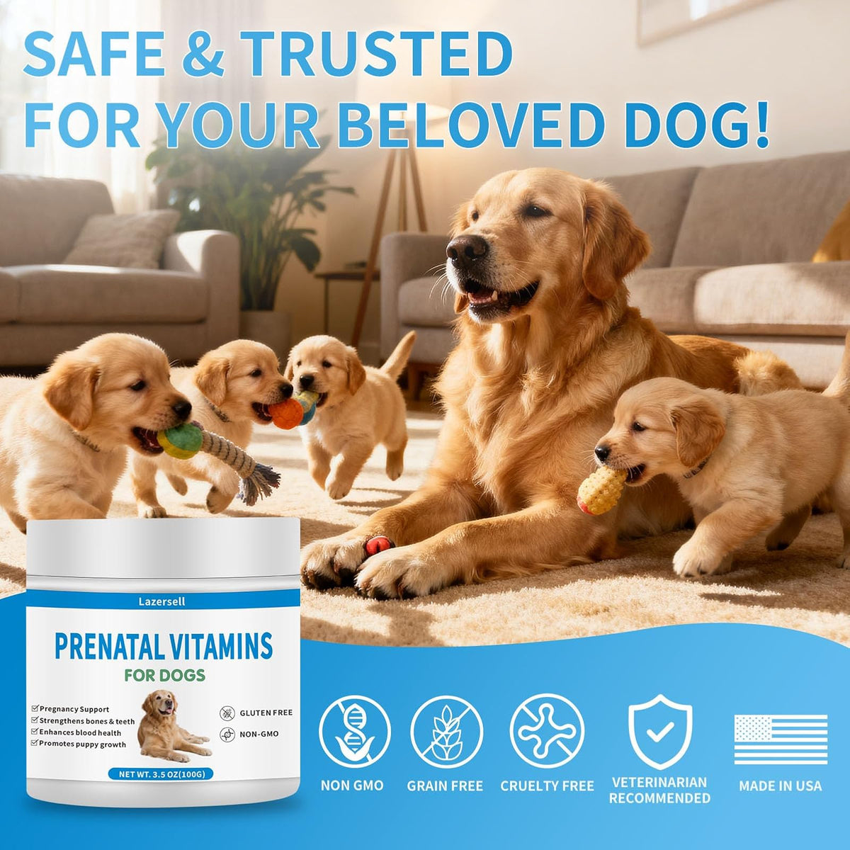 Vitamins for strong puppy development