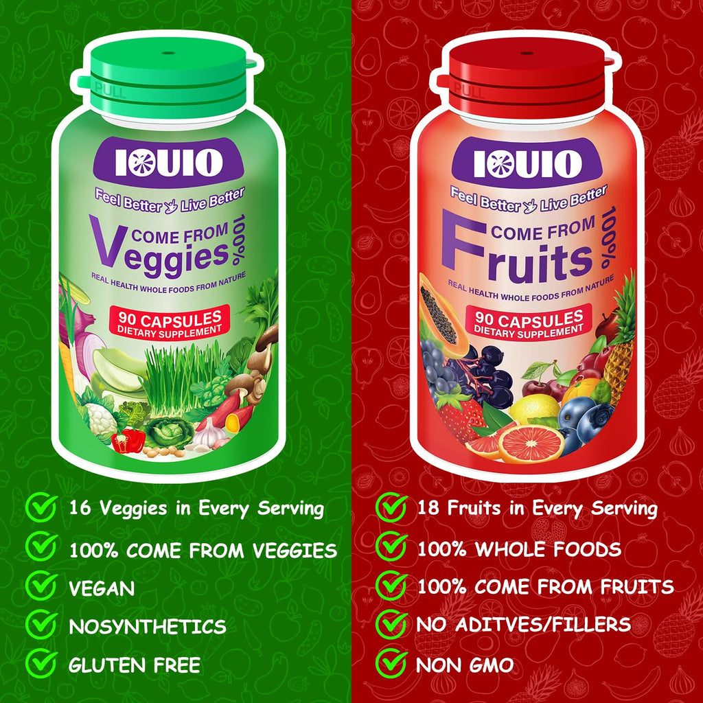 vitamins packed with fruits and vegetables