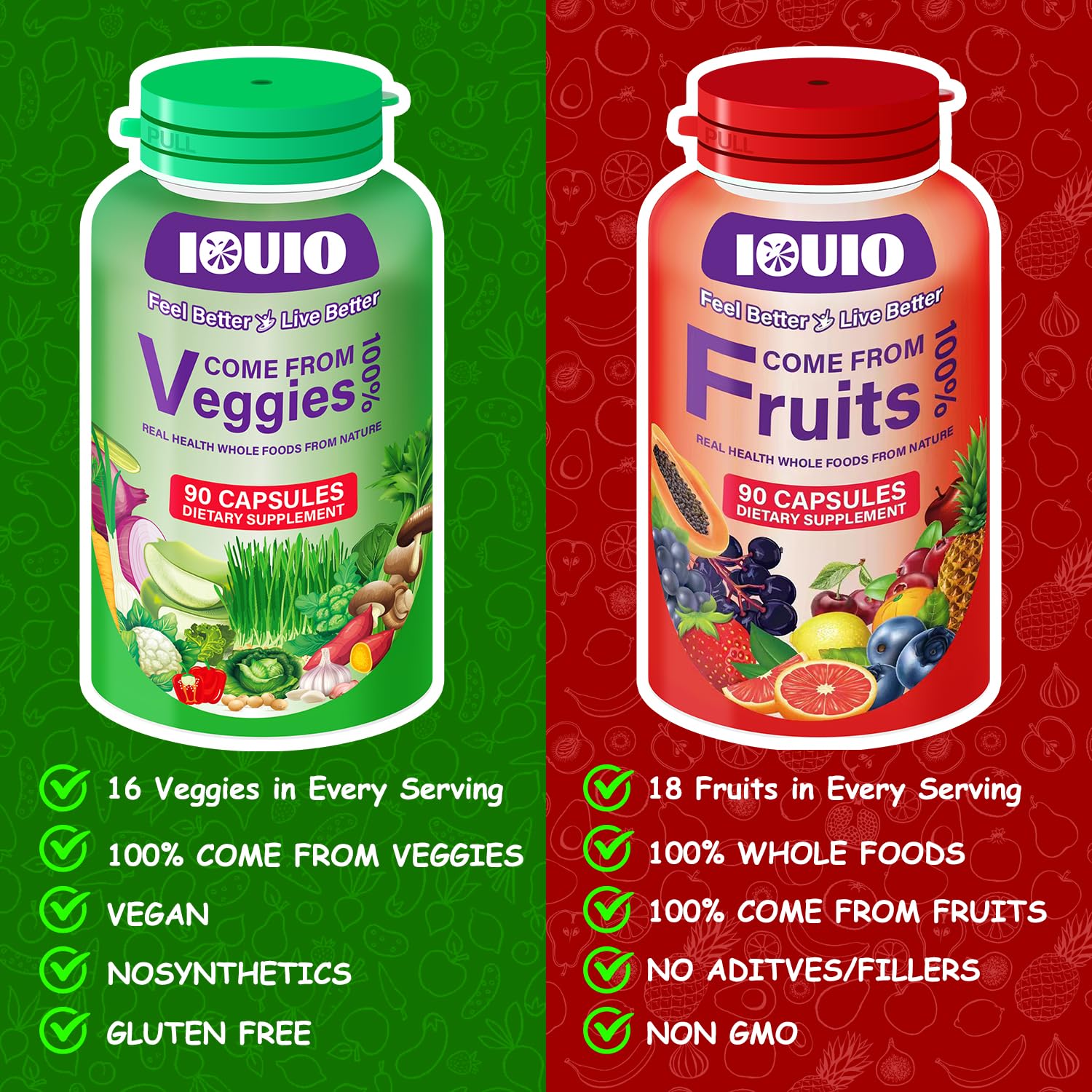 vitamins packed with fruits and vegetables