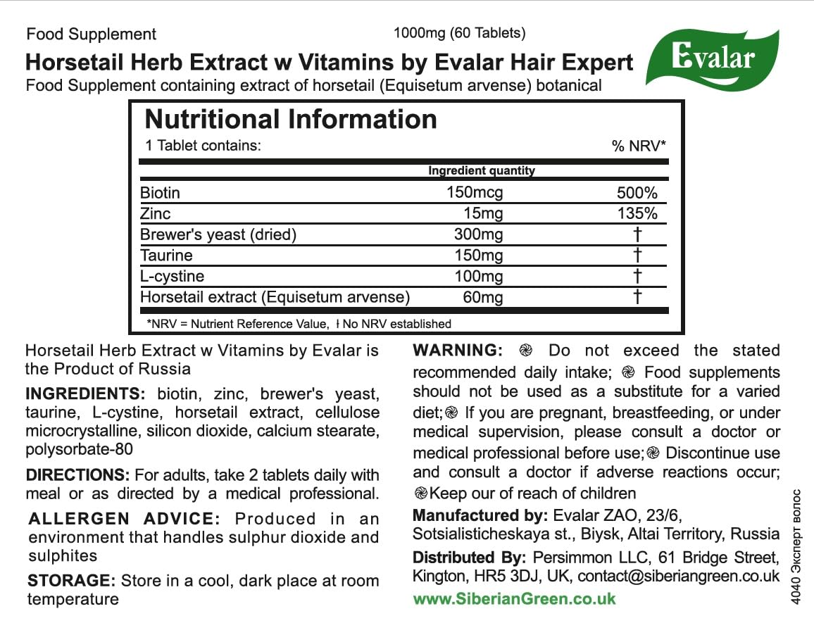 Vitamins with horsetail for stronger hair
